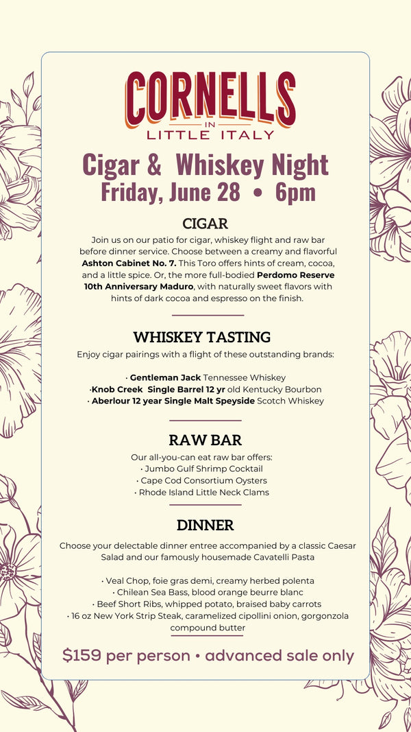 Menus – Cornells in Little Italy